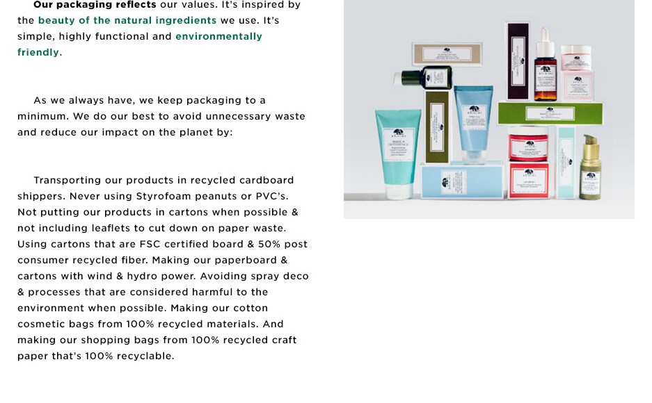 Our Values - Packaging | Origins